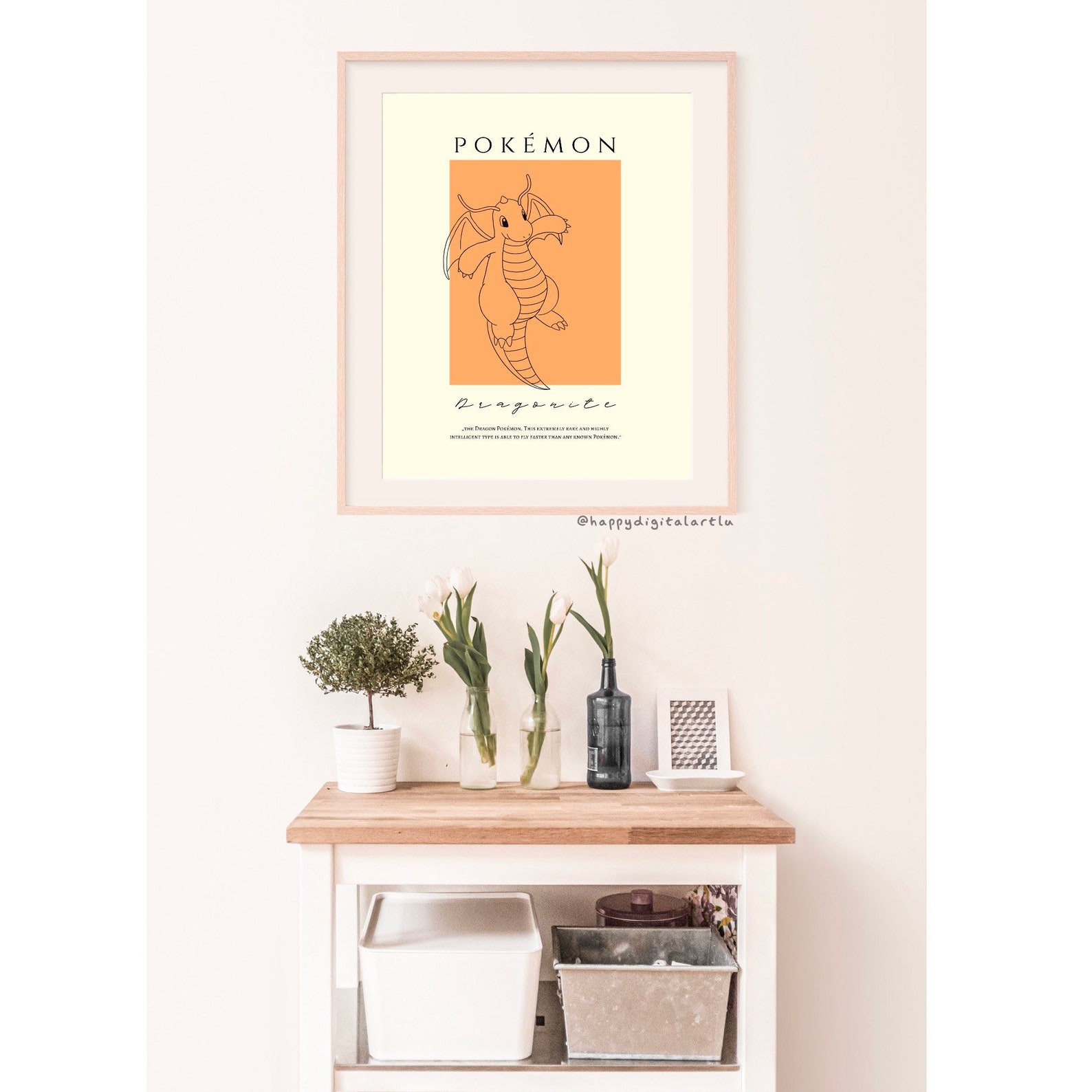 Dragonite Poster Pokémon First Generation Wall Art INSTANT - Etsy