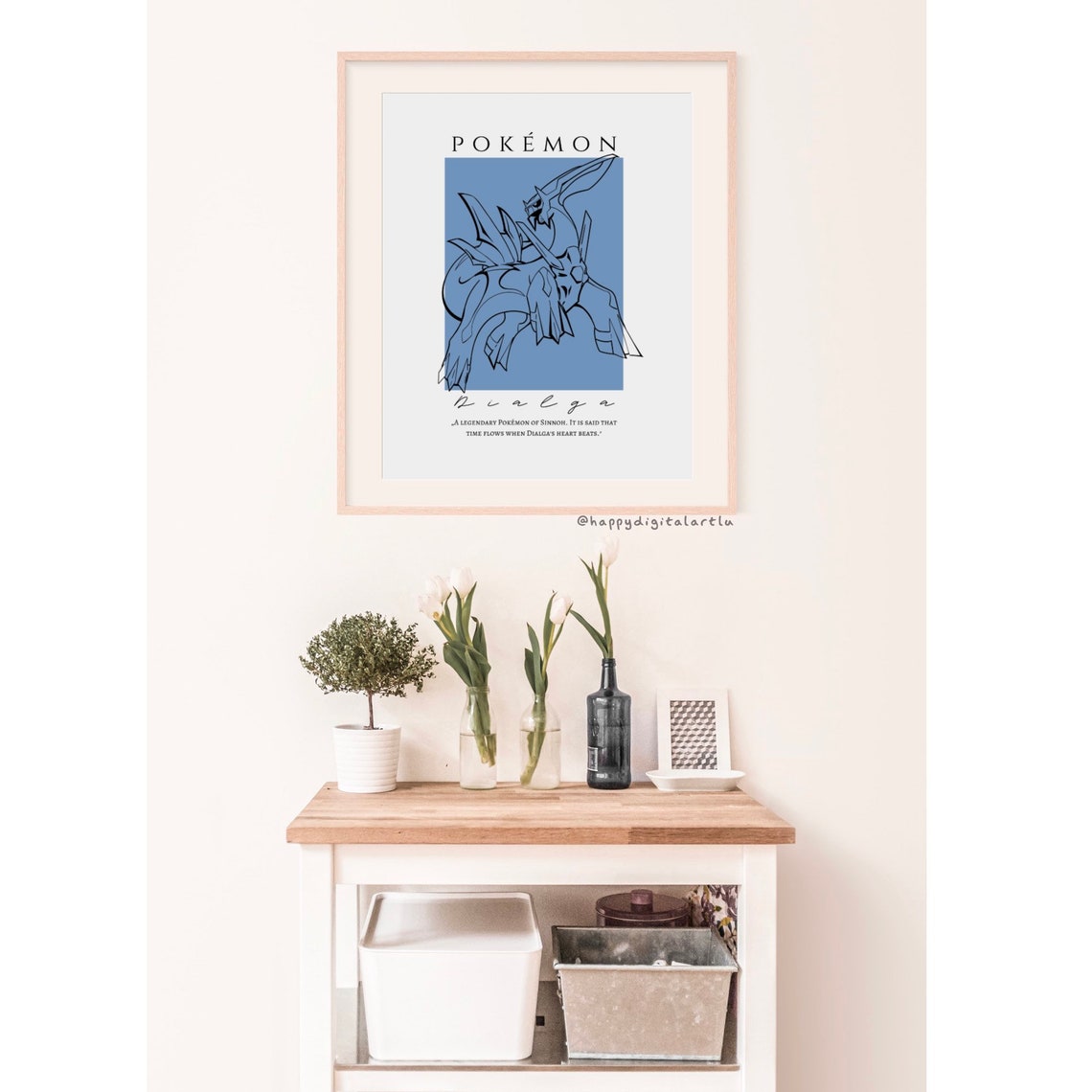 Dialga Poster Pokémon Fourth Generation Wall Art, INSTANT DOWNLOAD ...