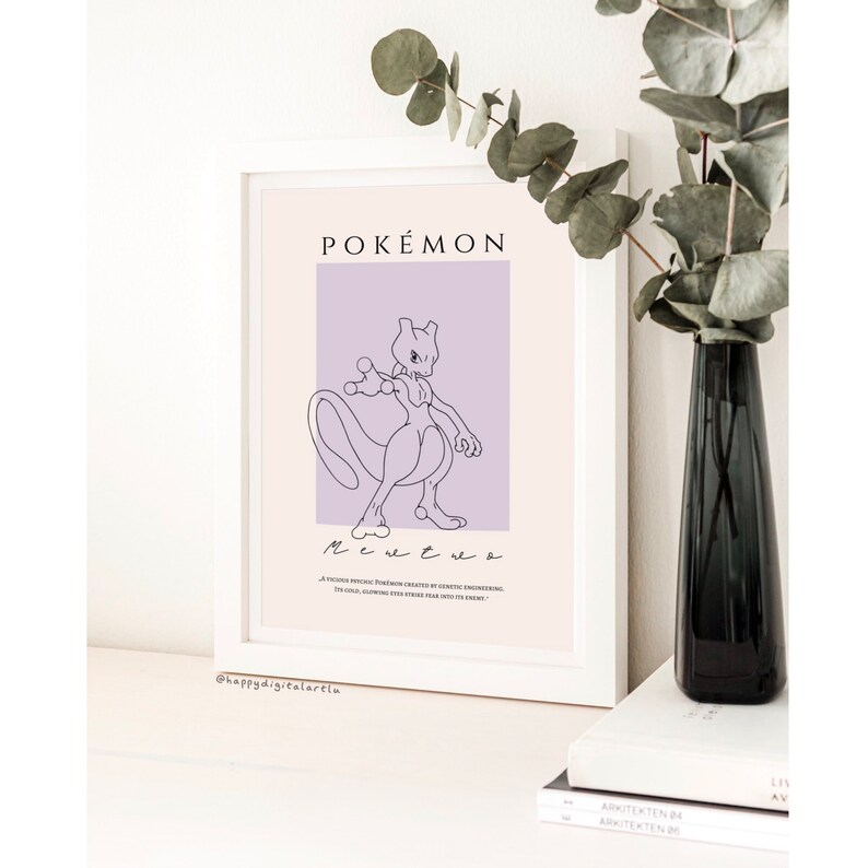 Mewtwo Poster Pokémon First Generation Wall Art INSTANT - Etsy Australia