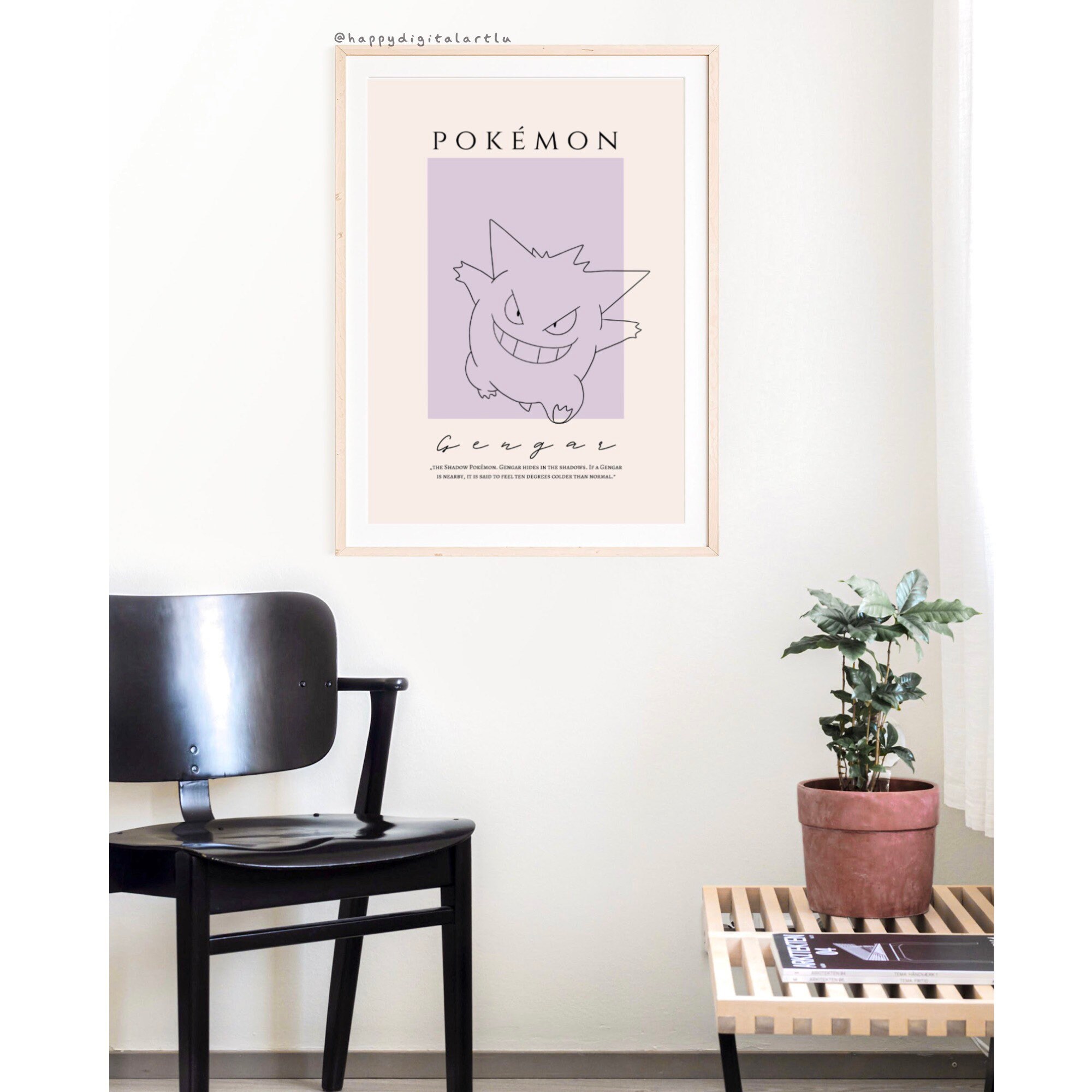 Gengar Poster - Pokémon First Generation Wall Art, INSTANT DOWNLOAD ...