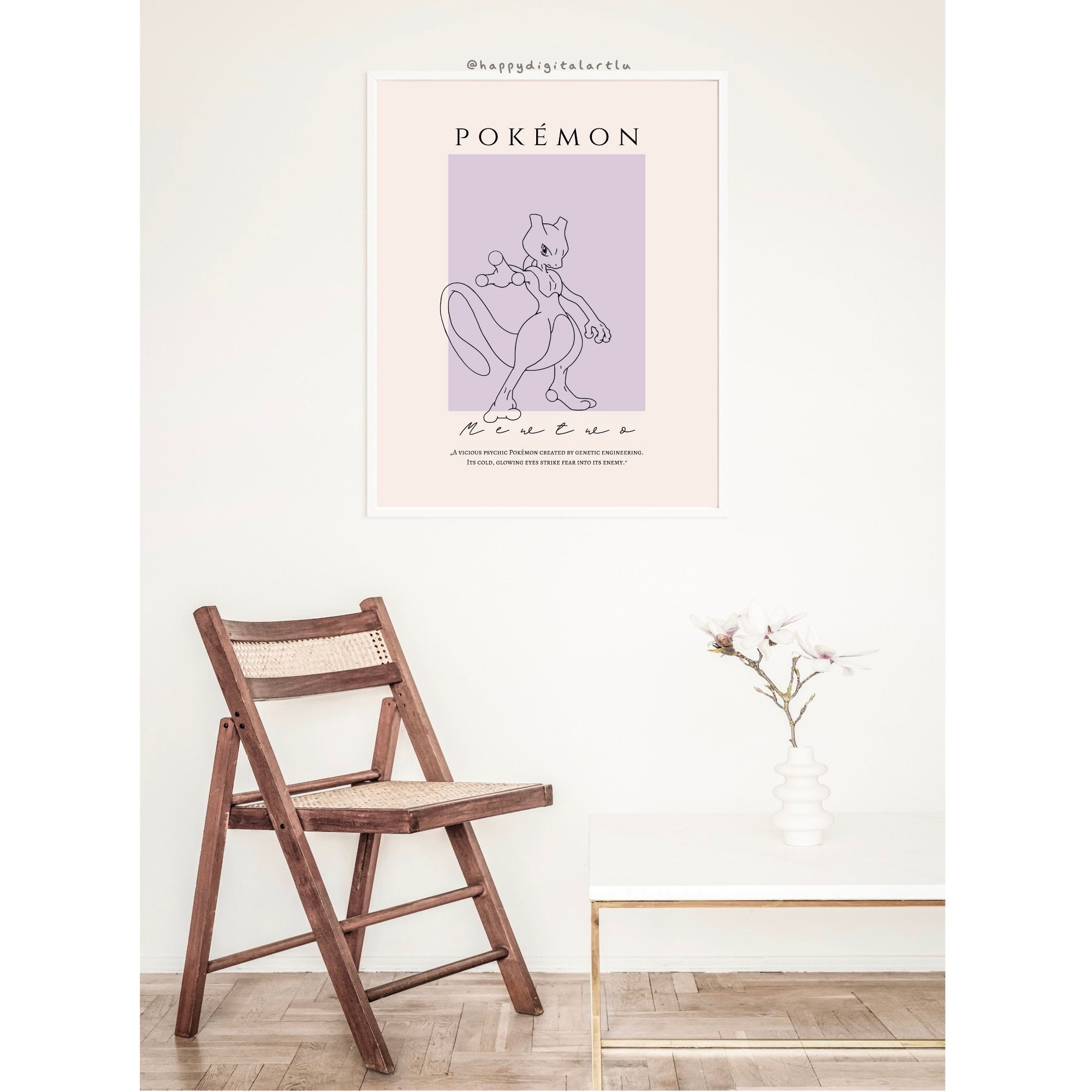 Mewtwo Poster Pokémon First Generation Wall Art, INSTANT DOWNLOAD ...