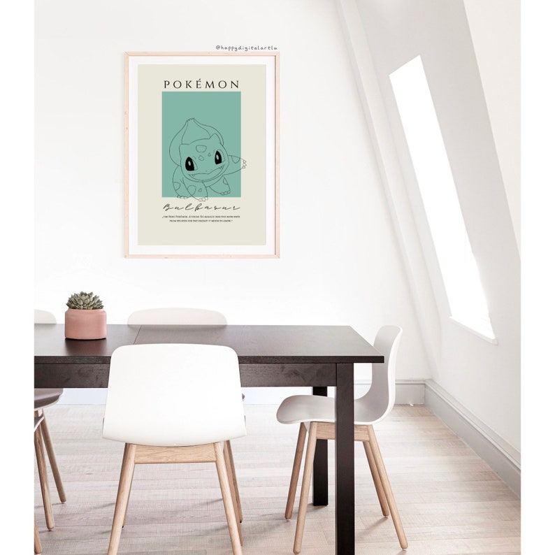 Bulbasur Poster - Pokémon First Generation Wall Art, INSTANT DOWNLOAD ...