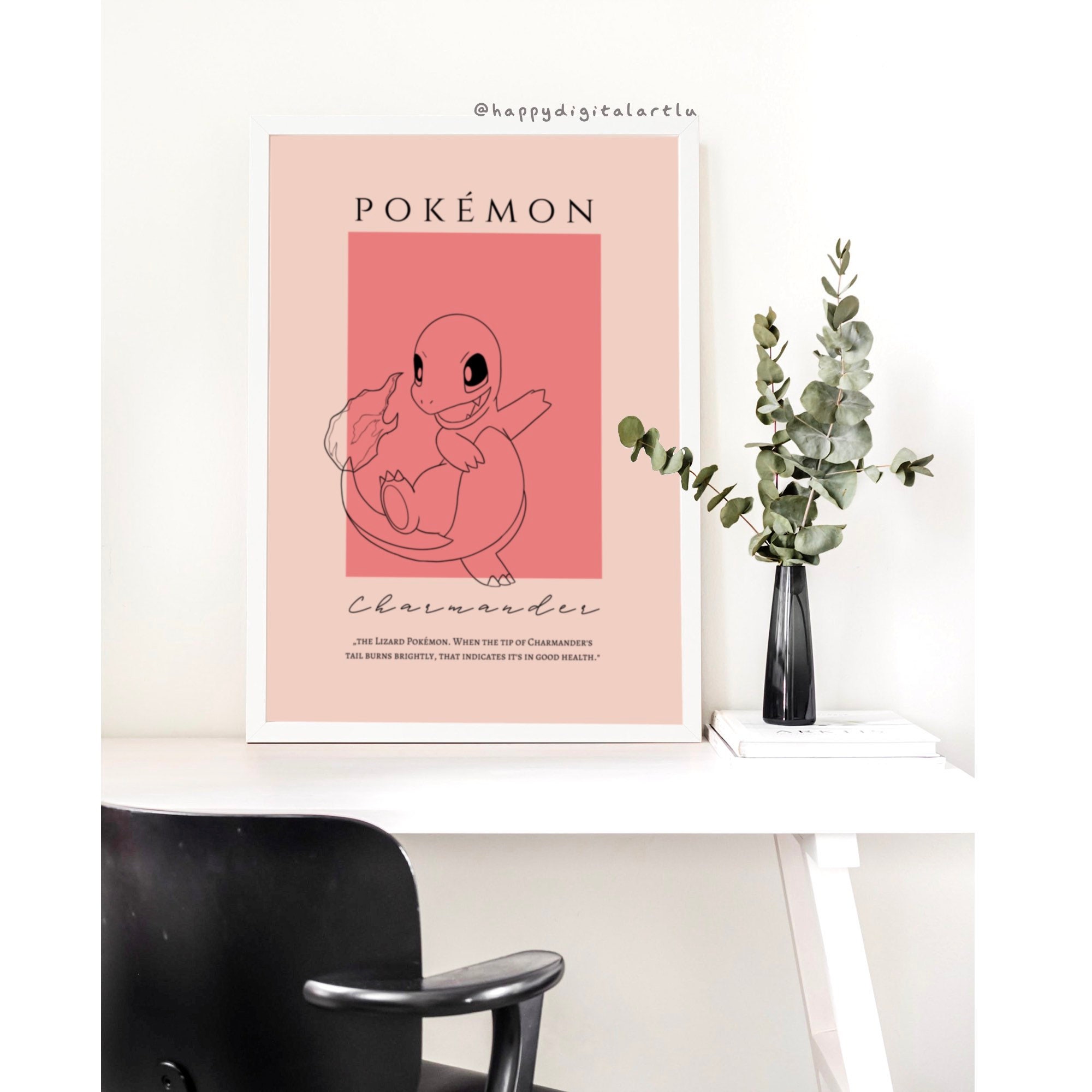 Charmander Poster - Pokémon First Generation Wall Art, INSTANT DOWNLOAD ...