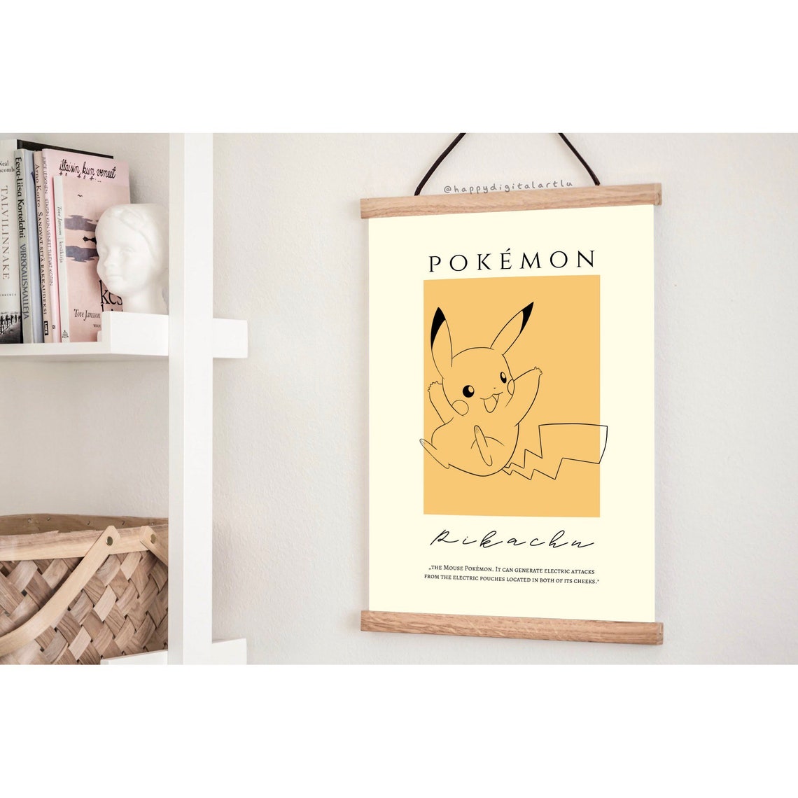 Pikachu Poster Pokémon First Generation Wall Art, INSTANT DOWNLOAD ...