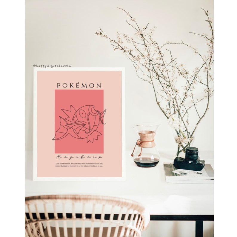 Magikarp Poster - Pokémon First Generation Wall Art, INSTANT DOWNLOAD ...