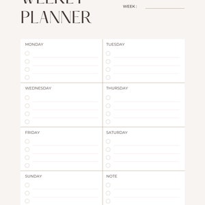 Weekly to Do List Planner, Schedule, Productivity Planner - Etsy