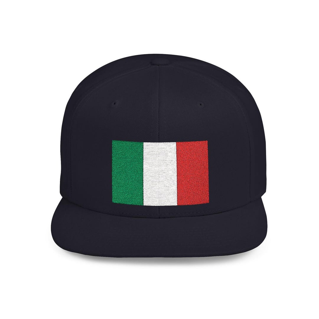 Italian Flag Snapback, Italy Pride Flat Bill Hat, Embroidered Italy ...