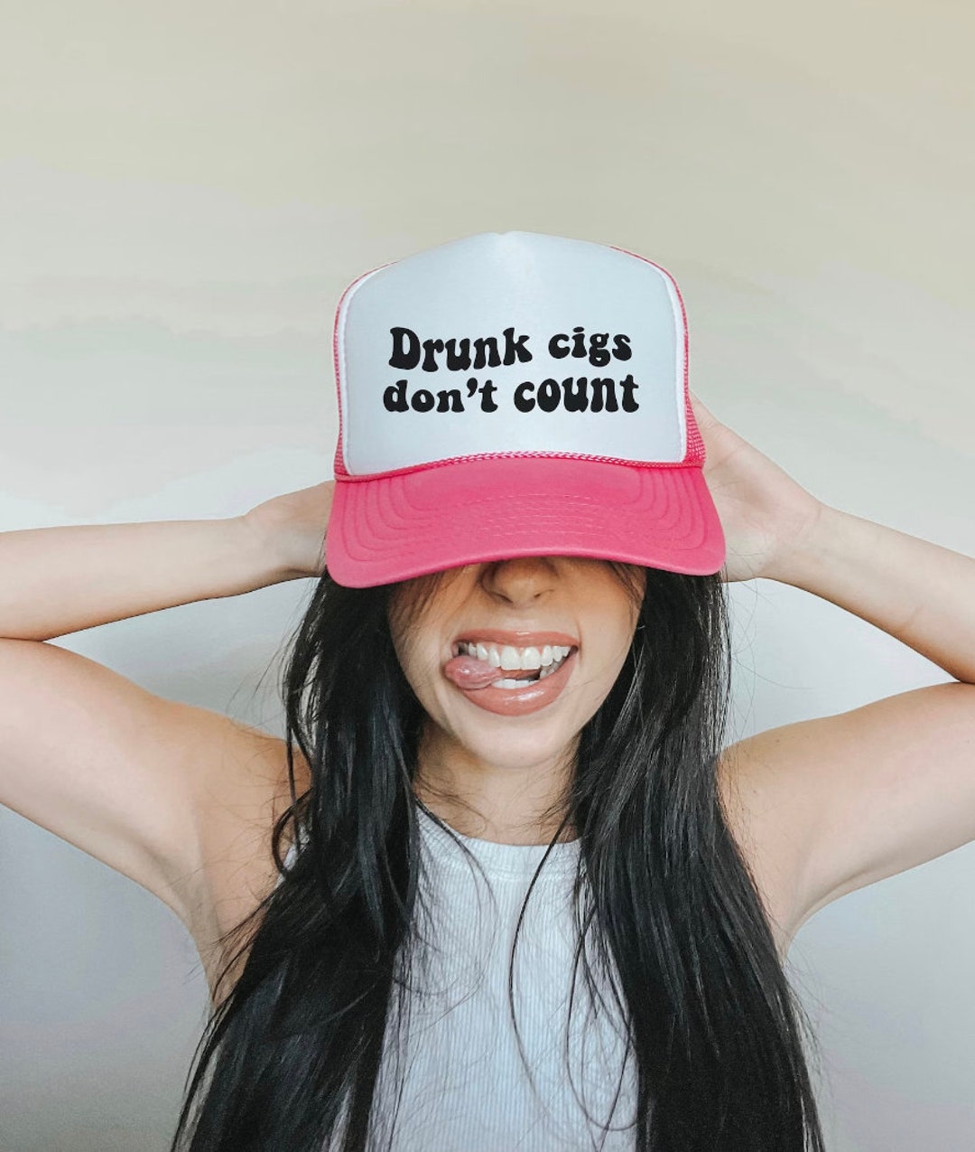 Drunk Cigs Dont Count Trendy Summer Hat Funny Trucker Hat - Etsy