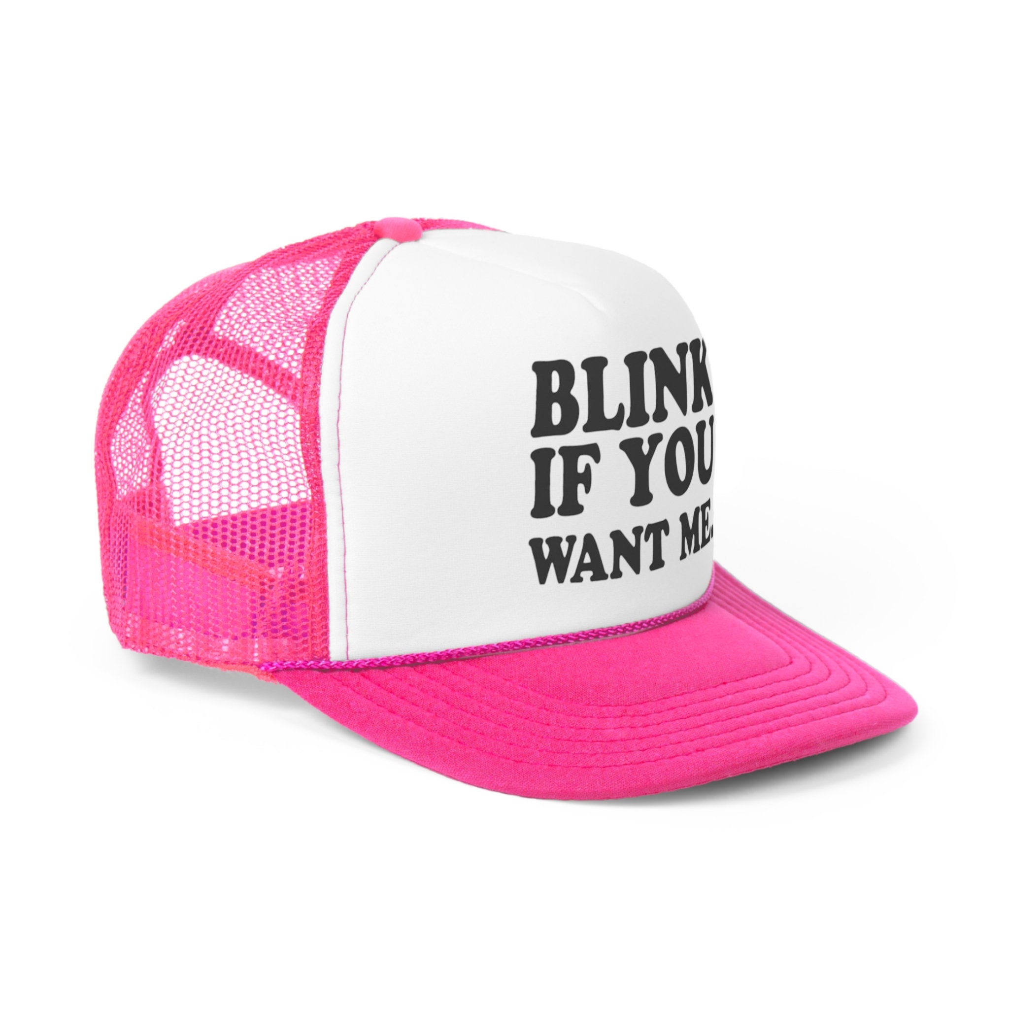 Blink If You Want Me Trucker Caps, Classic Snapback, 2000s Era Hat ...