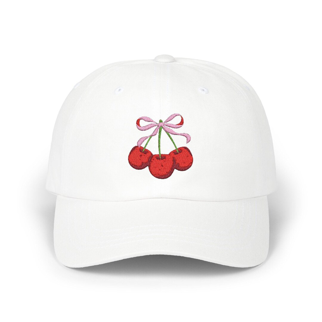 Cherries With Ribbons Dad Cap - Classic Adjustable Hat, Vintage ...