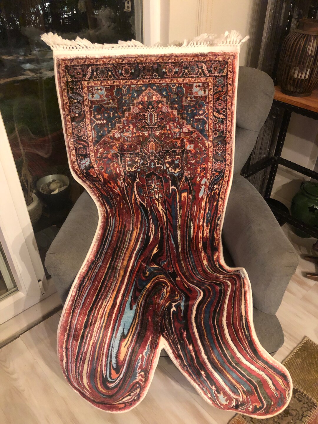 Melting Rug Dark Melting Carpet Melted Rug Melted Carpet - Etsy