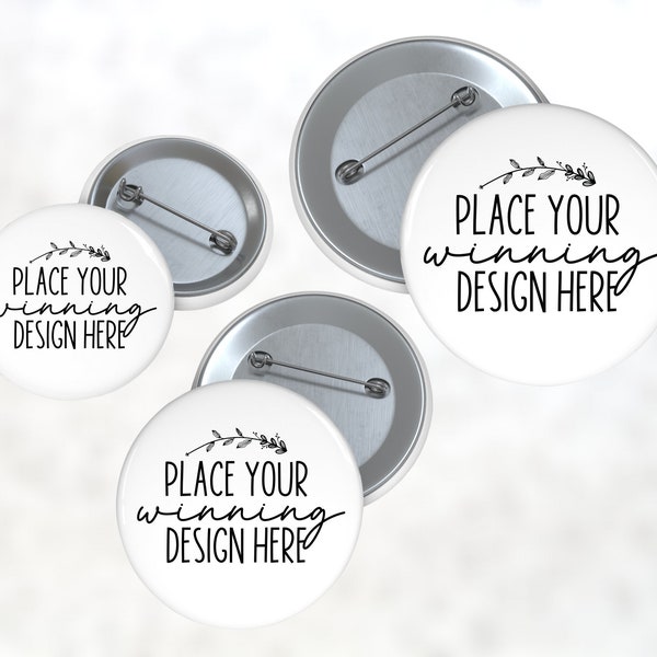 Pin Back Button Mockup - Etsy
