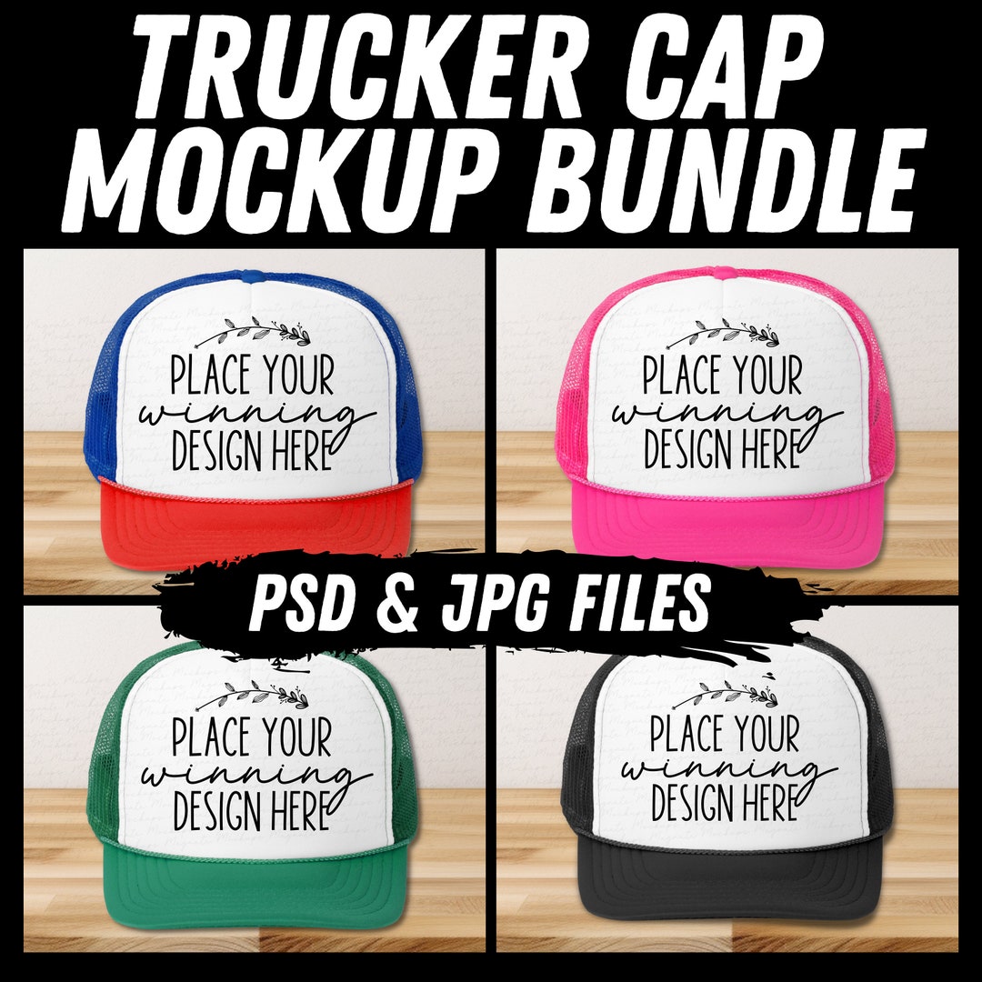 Trucker Hat Mockup Bundle: Printify Baseball Cap Mockup Suitable for ...