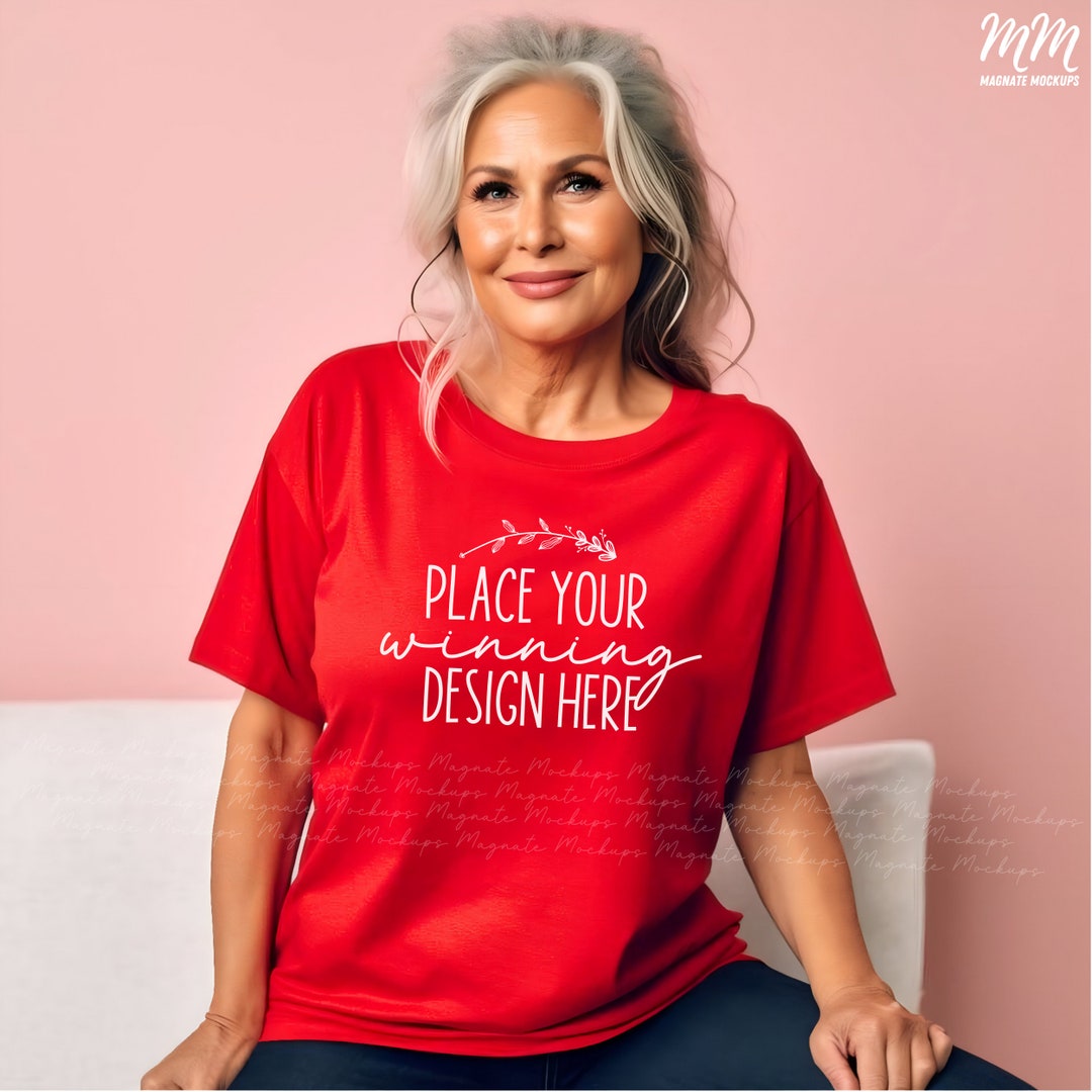 Red Comfort Colors 1717 T-shirt Mockup: (ai Jpg Download) - Etsy