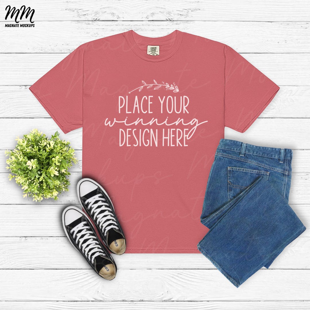 Cumin Comfort Colors 1717 Shirt Mockup: Flat Lay (JPG Download) - Etsy