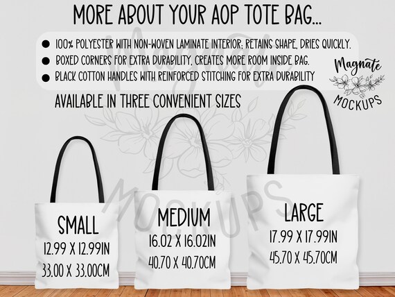 Tote Bag Size Chart AOP Tote Size Chart Sizing Chart For | atelier-yuwa.ciao.jp