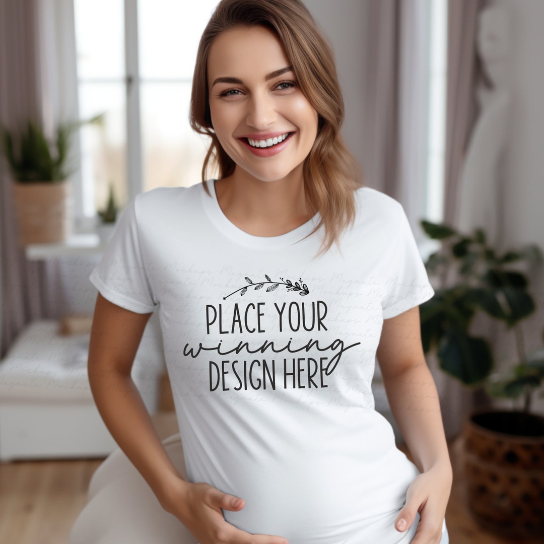 Maternity Mockup White T-shirt Model Mockup Pregnancy Mock up - Etsy