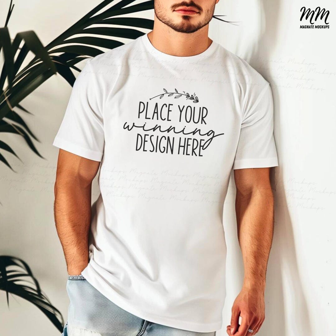 White Comfort Colors 1717 Shirt Mockup: Ai-generated (digital Download ...