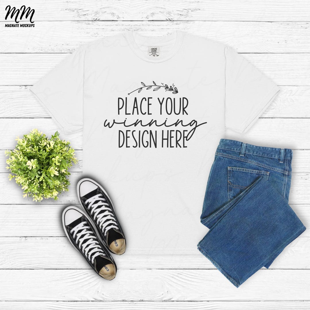 White Comfort Colors 1717 Shirt Mockup Mock up Tee Tshirt Mockup ...