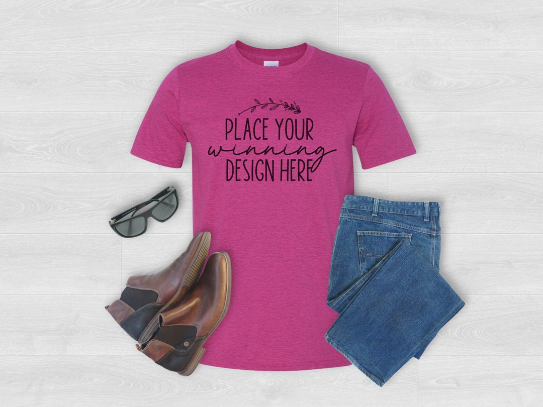 Antique Heliconia Gildan 64000 Shirt Mockup Unisex Tshirt Gildan ...