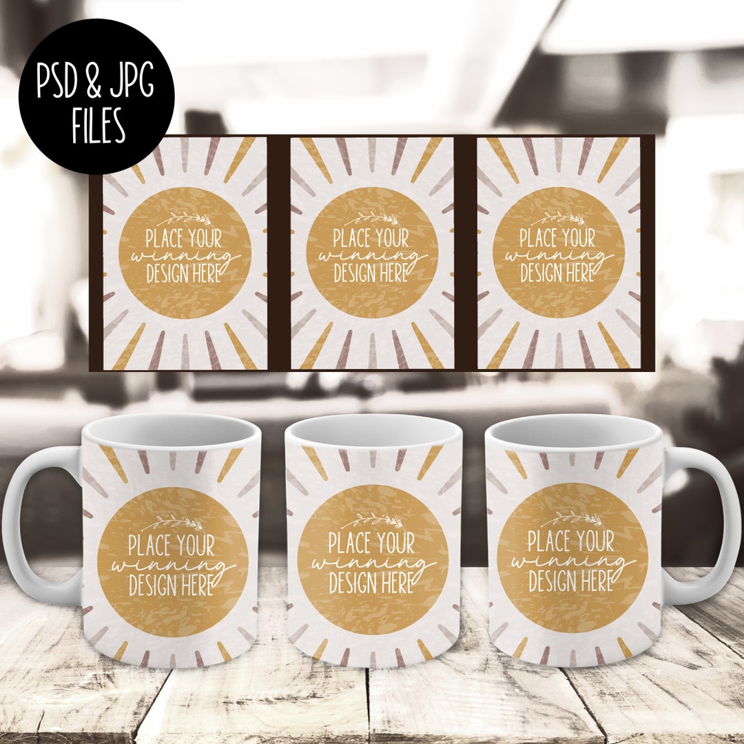 3 Angle Full Wrap 11oz Mug + Banner Mockup (PSD & JPG Download) - Etsy