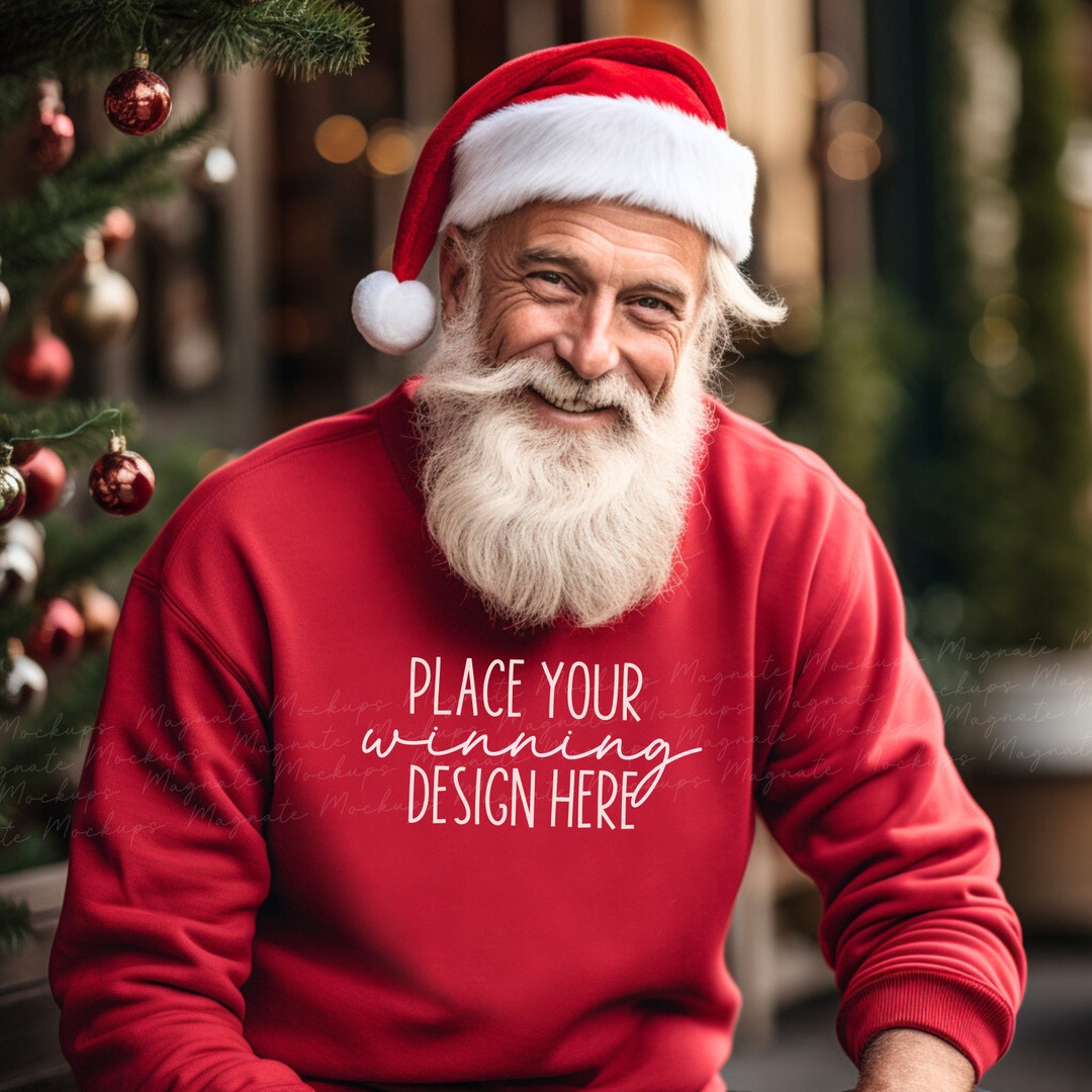 Grandad Red Christmas Sweater Mock-up Gildan 18000 Grandpa Xmas Sweater ...