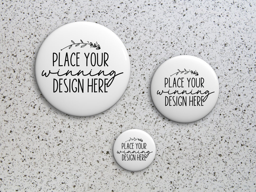 Button Pin Mockup: 3 Sizes Printify Pinback Buttons (JPG) - Etsy