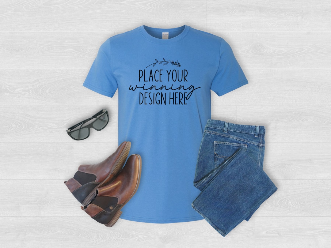 Iris Gildan 64000 Mockup Unisex T-shirt Gildan Softstyle Shirt Mock up ...