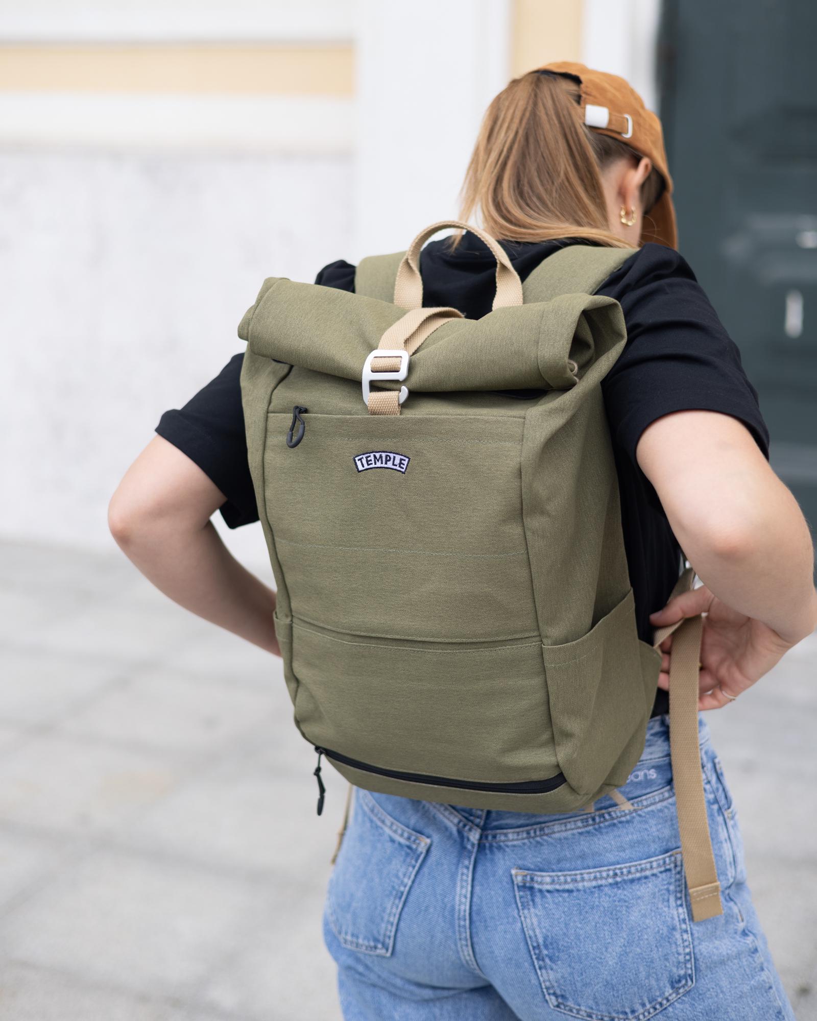 Waxed Canvas Pannier Backpack Convertible | Roll Top Waterproof Bike ...
