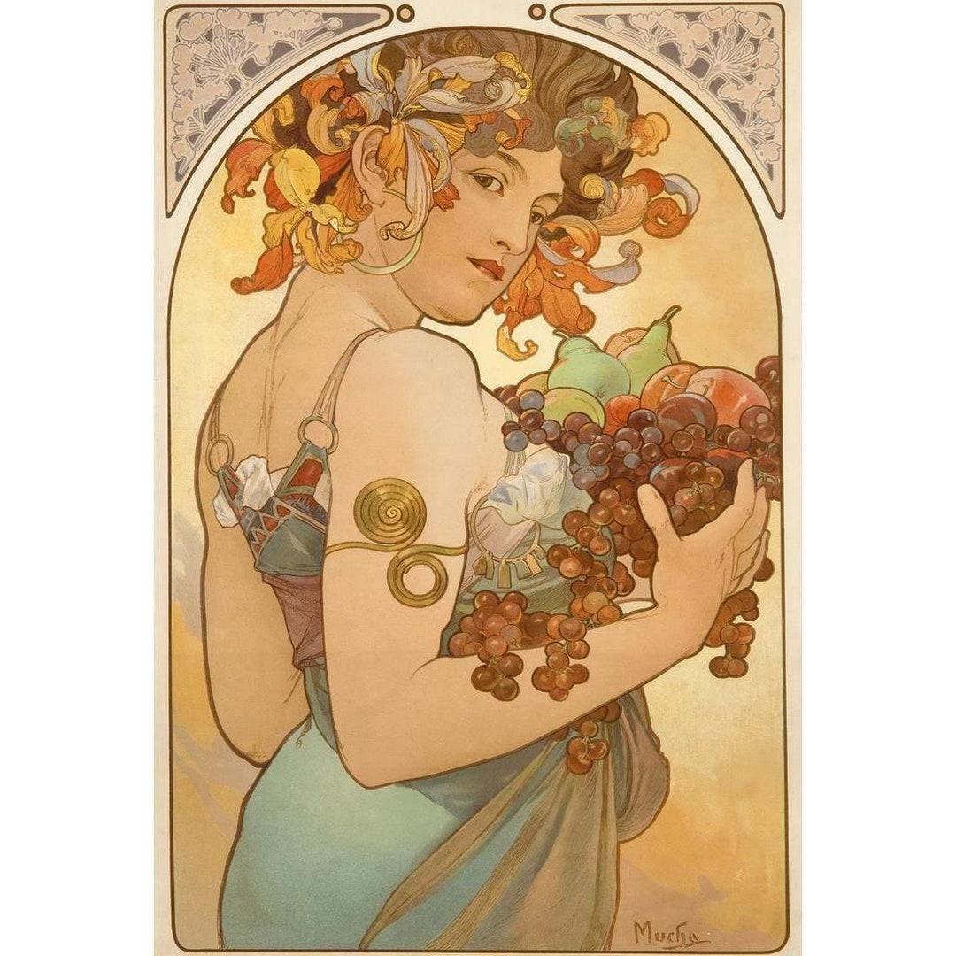 Fruit by Alphonse Mucha - Etsy