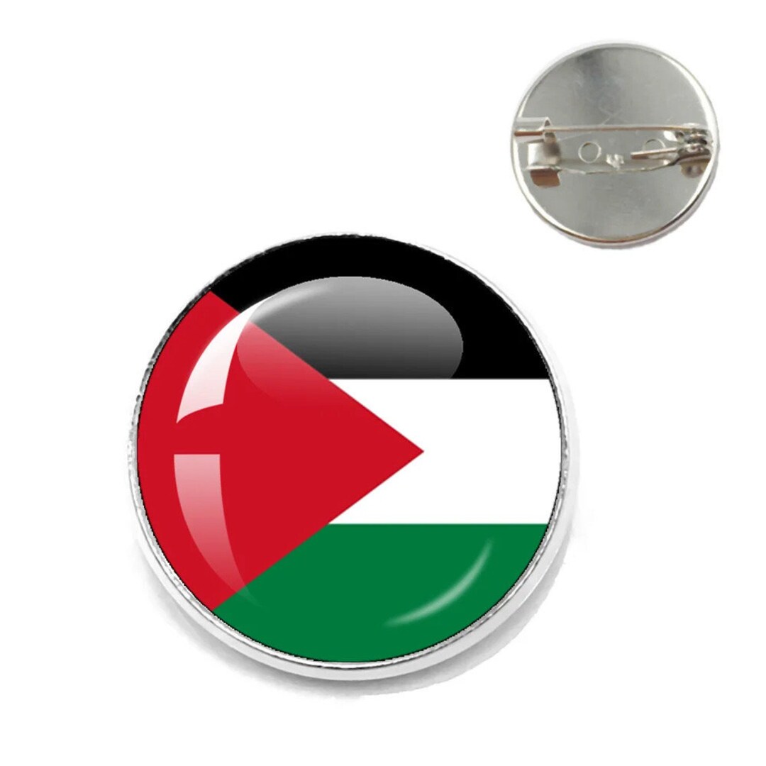 Palestine Flag Pin Round Button Badge Symbolic Palestinian Accessory ...