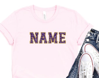 Custom Name Retro Stacked Tees - Etsy