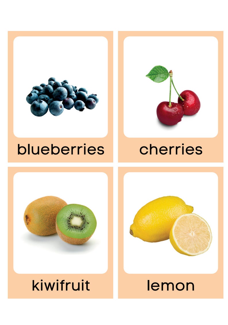 Fruit Flashcards - Neurodivergent Learners - Etsy