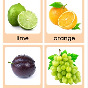 Fruit Flashcards - Neurodivergent Learners - Etsy