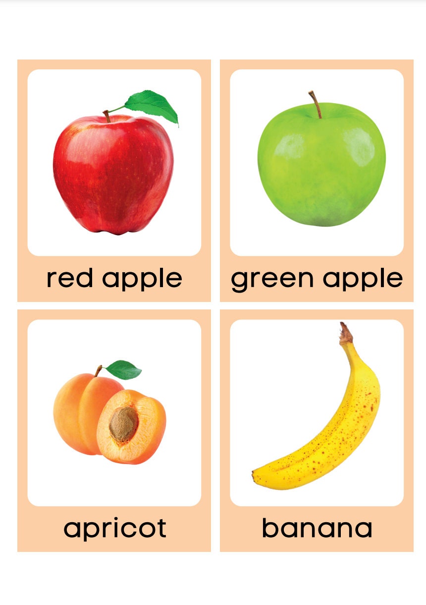 Fruit Flashcards - Neurodivergent Learners - Etsy