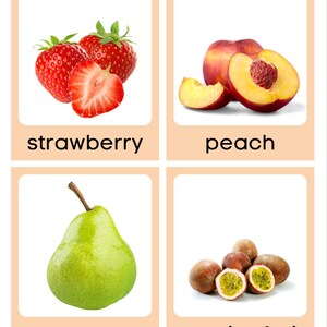 Fruit Flashcards - Neurodivergent Learners - Etsy