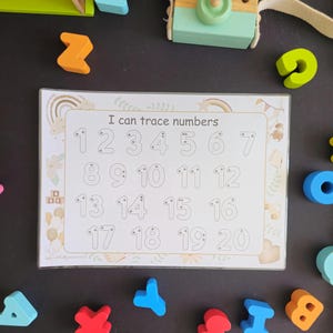 Number Tracing, Fine Motor Skills, Pencil Control,number Writing Mat ...