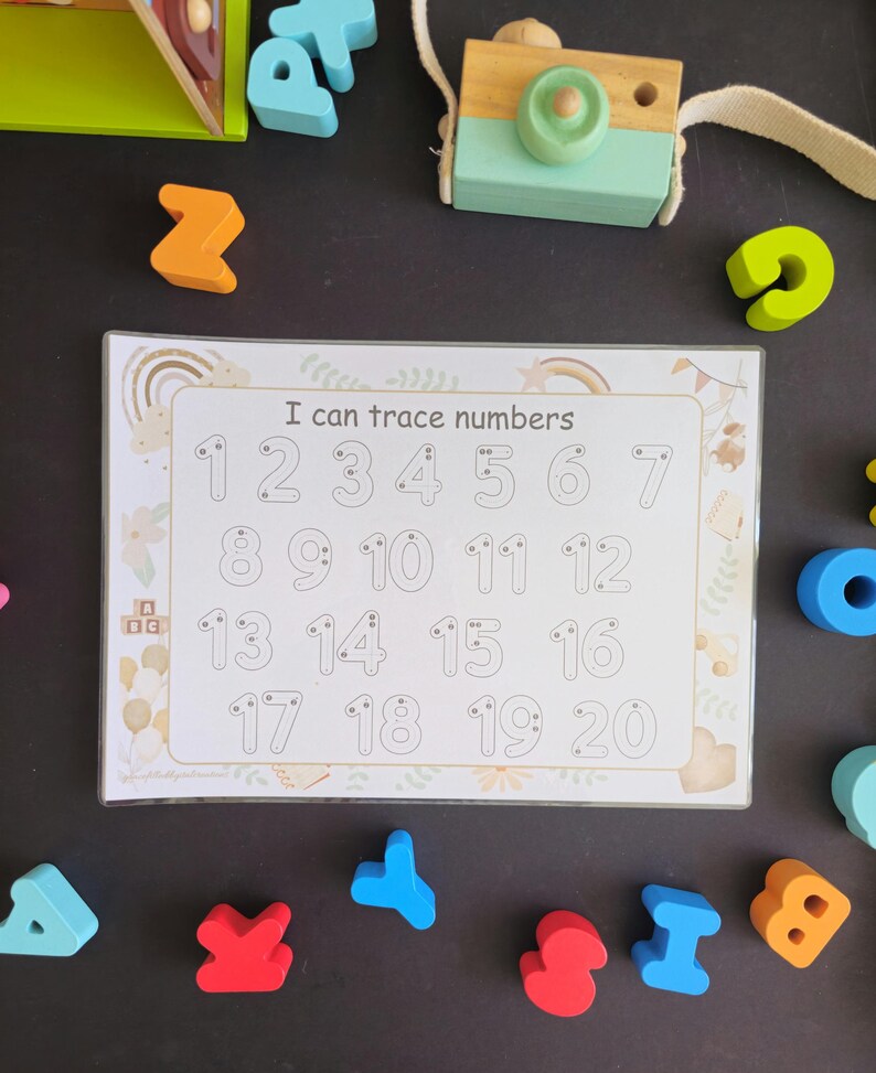 Number Tracing, Fine Motor Skills, Pencil Control,number Writing Mat ...