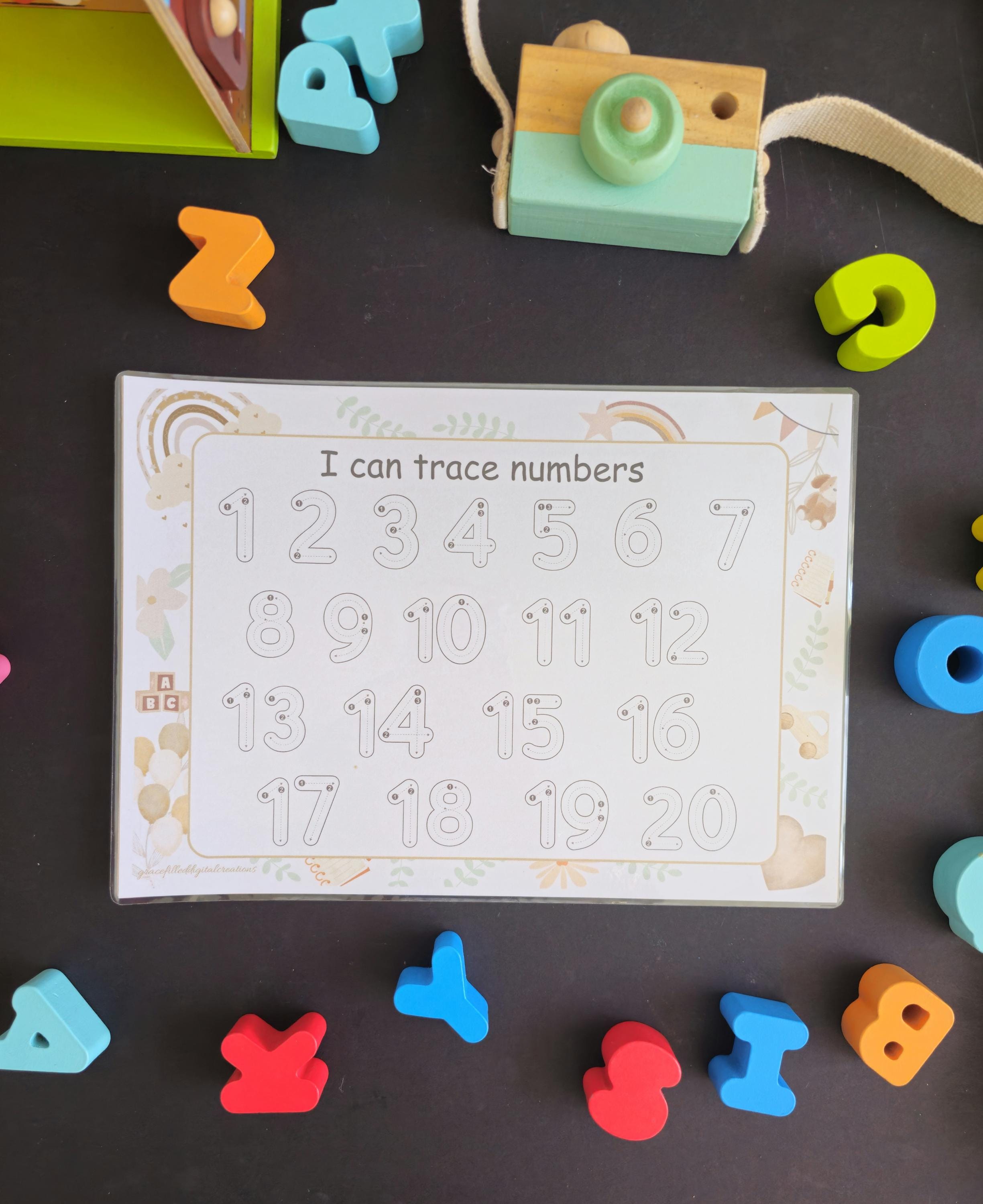 Number Tracing, Fine Motor Skills, Pencil Control,number Writing Mat ...