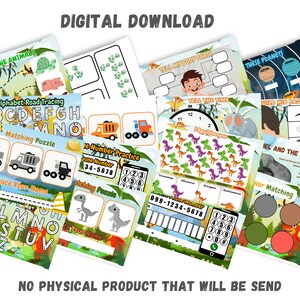 Dinosaur Themed Busy Book / Printable / Preschool Curriculum / Toddler ...