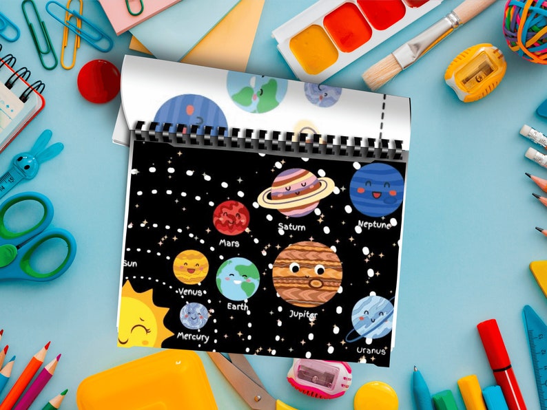 Solar System Busy Book Outer Space Learning Binder Personalized Space Book Printable Preschool ...