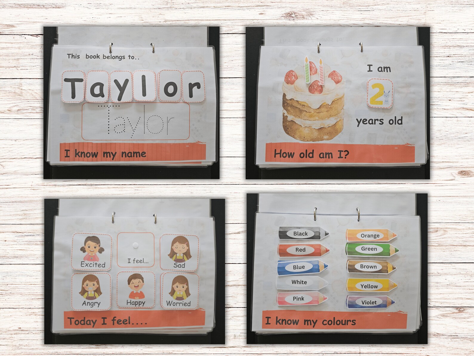 Personalised Learning Folder for 2 Years Old | Quiet Book | Educational ...