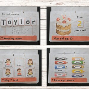 Personalised Learning Folder for 2 Years Old Quiet Book Educational ...