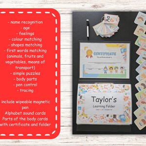 Personalised Learning Folder for 2 Years Old | Quiet Book | Educational ...