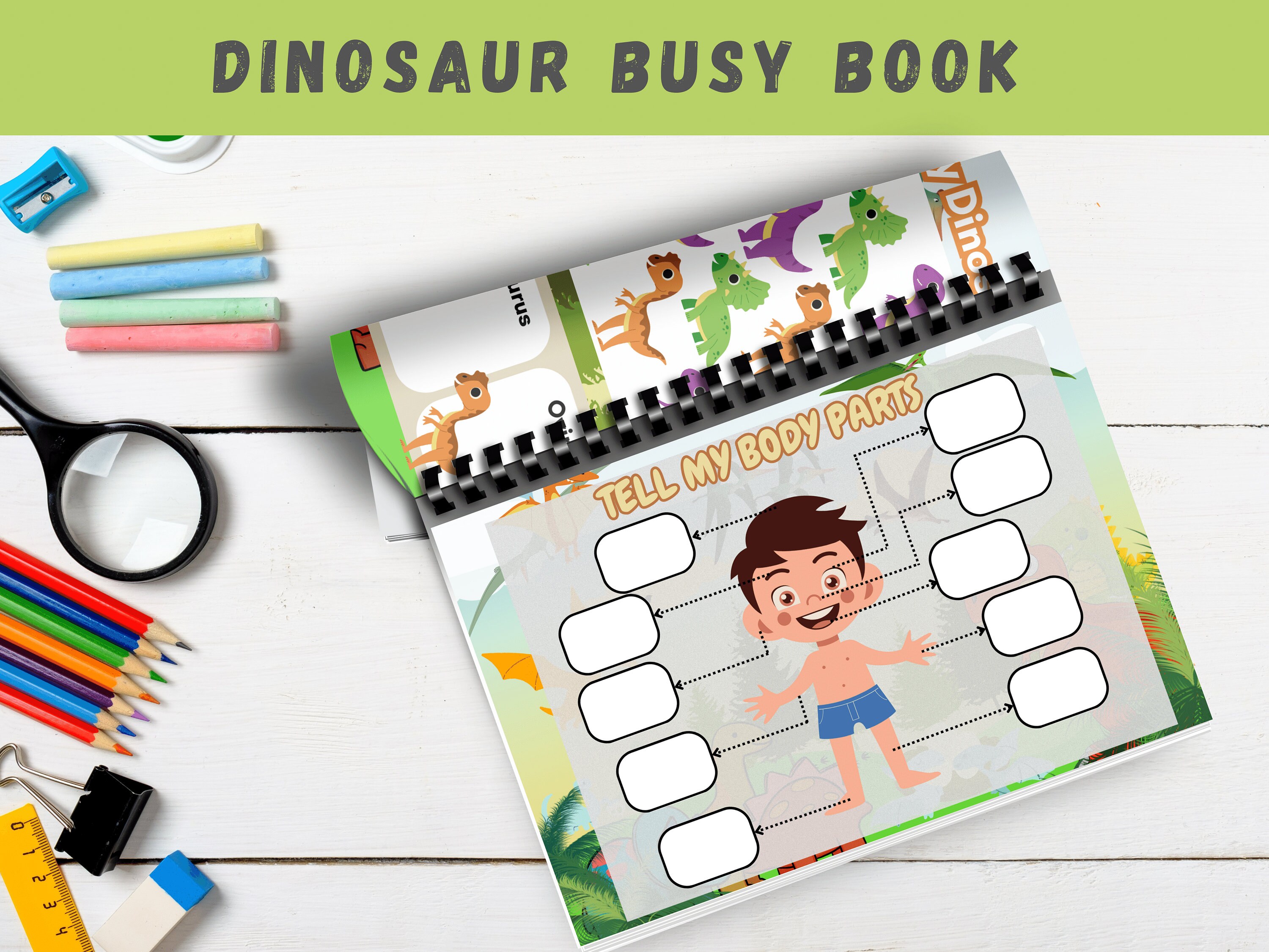 Dinosaur Themed Busy Book / Printable / Preschool Curriculum / Toddler ...