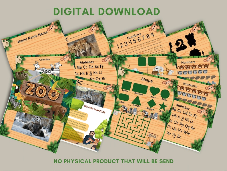 Animals Busy Book Printable, Kids Animal Educational Activity Book ...