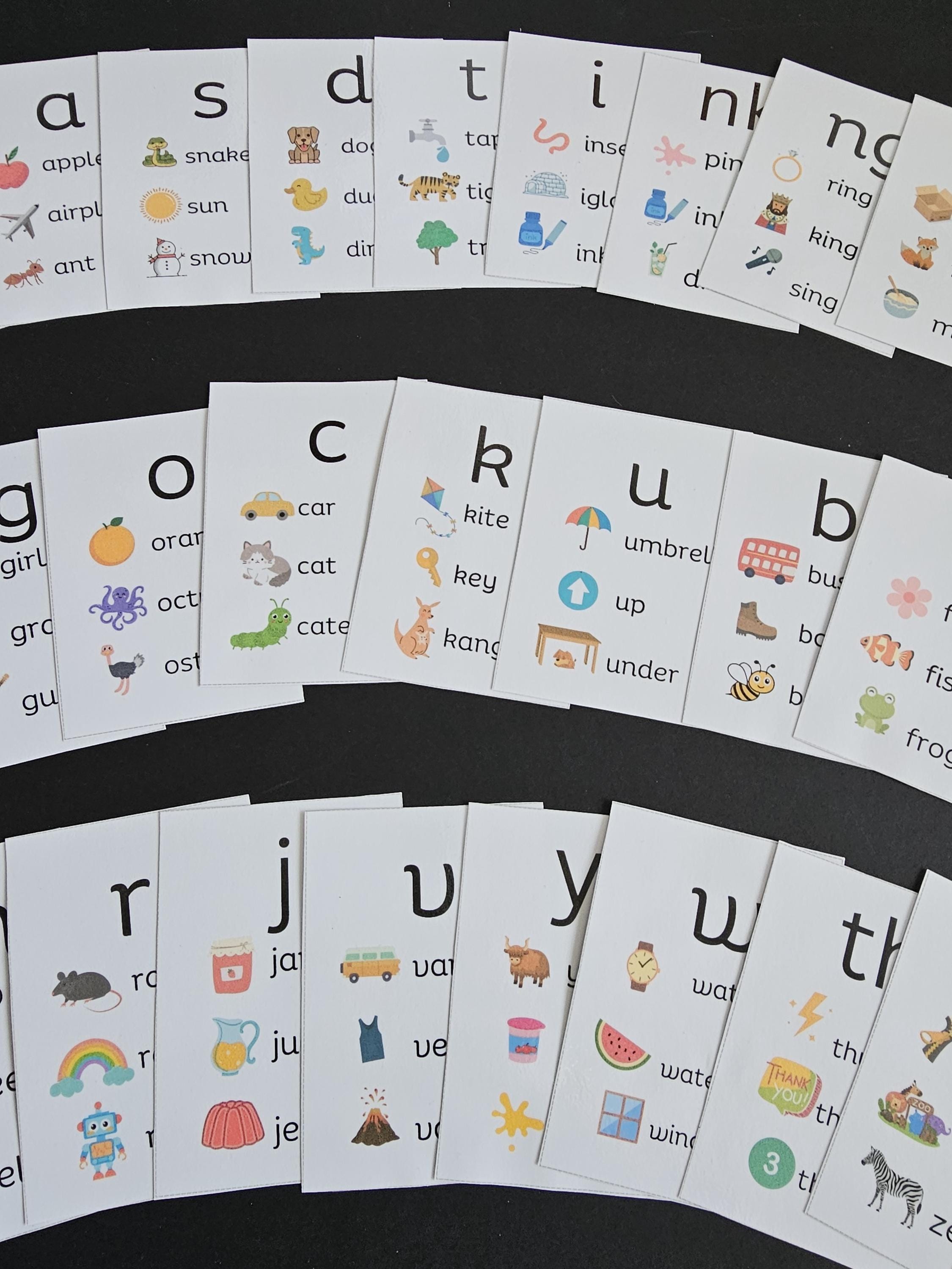 Phase 1 Phonics Flashcards, Children Phonics Learning, Set 1 Reading ...