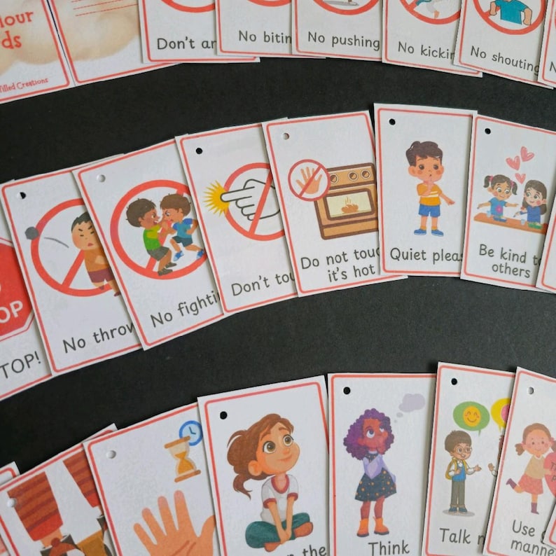 Behavior Cards: Visual Aid Flashcards for Autism & Speech Delay - Etsy