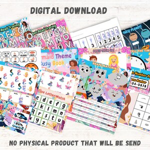 Mermaid Theme Toddler Early Learner Busy Book Printable Montessori ...