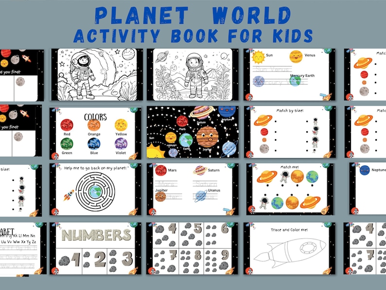 Solar System Busy Book Outer Space Learning Binder Personalized Space ...